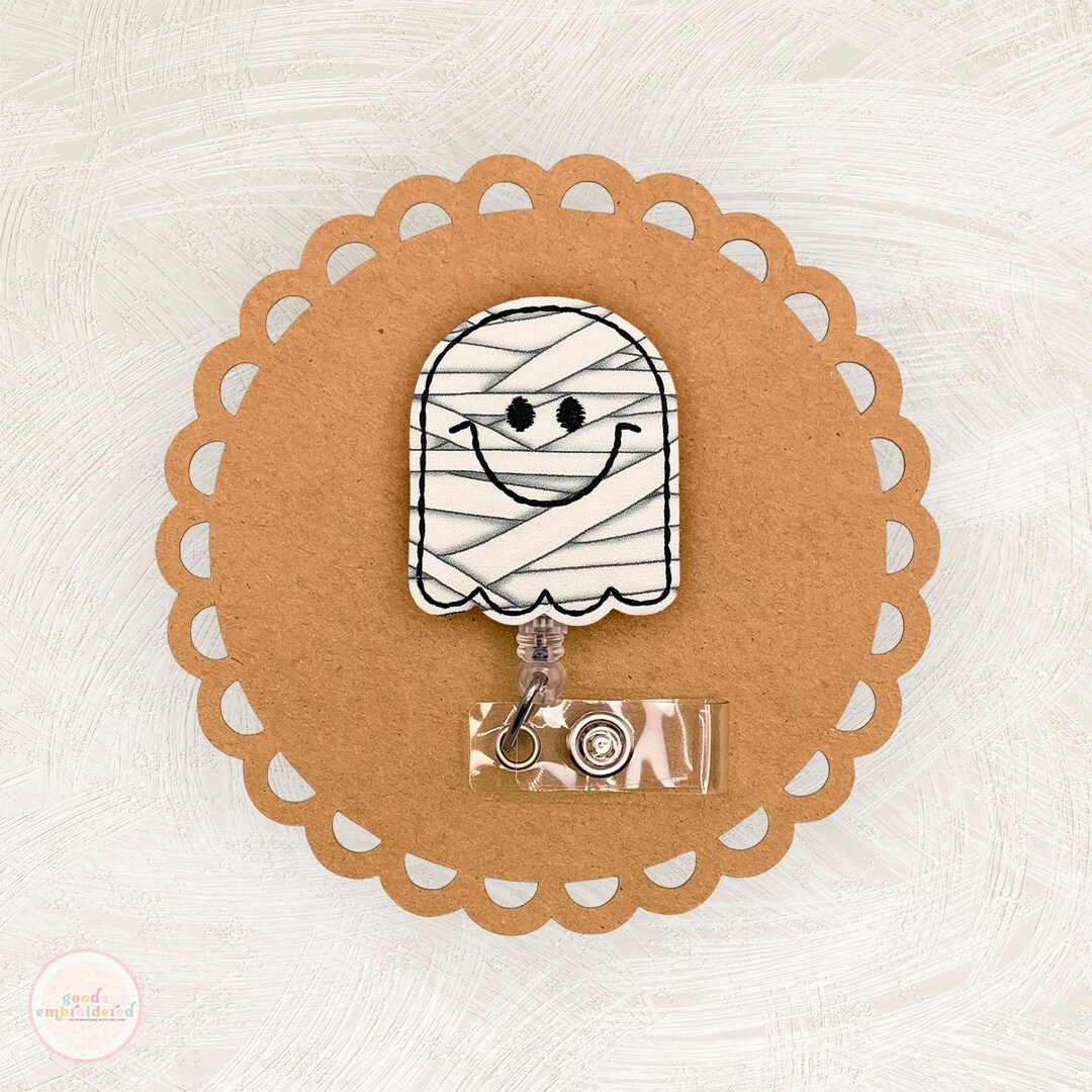 Mummy Ghost Badge Reel, Halloween Badge Reel, Mummy Badge Reel, Ghost ...