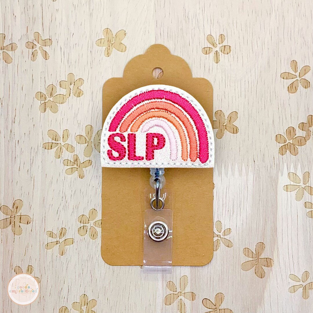 Speech Language Pathology Badge Reel, Rainbow Badge Reel, SLP Badge ...