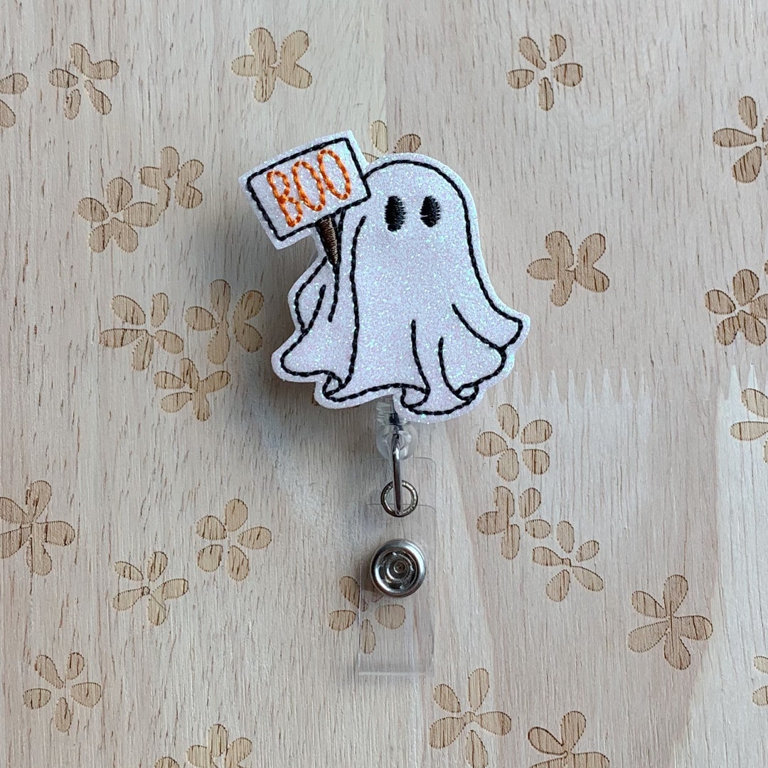 Boo Ghost Badge Reel Halloween Badge Reel Cute Ghost Badge - Etsy