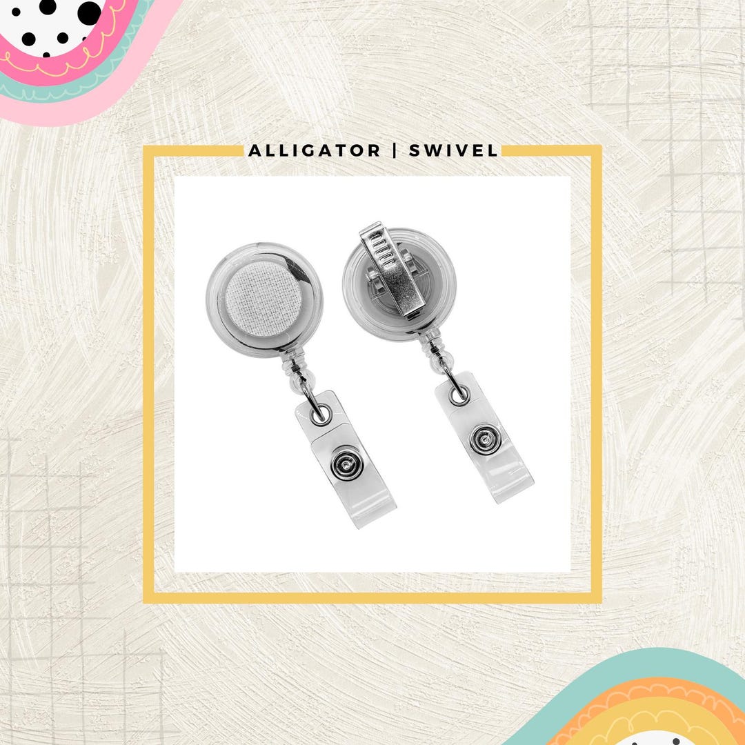 Interchangeable Alligator Clip Badge Reel, Badge Reel, Badge Clip ...
