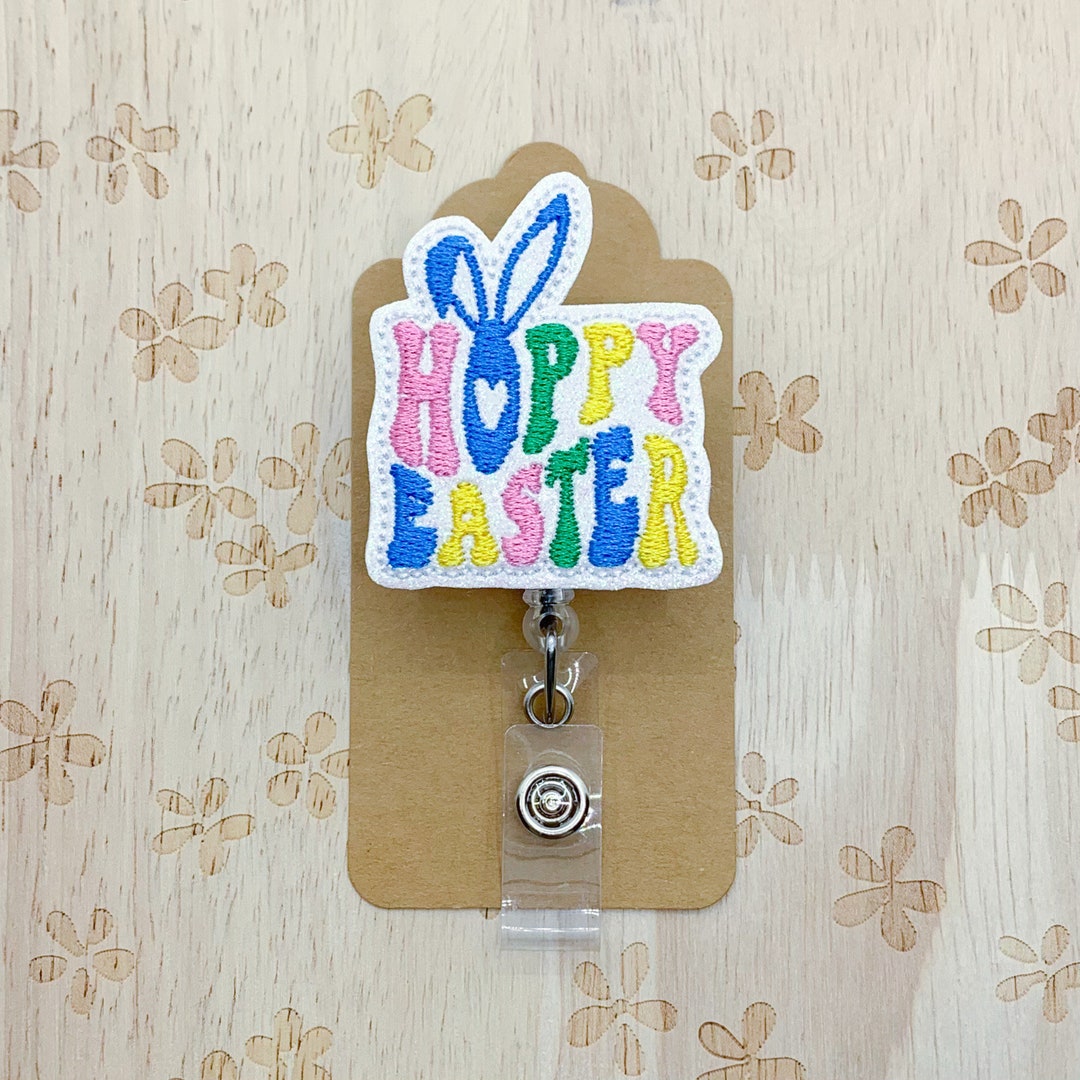 Hoppy Easter Badge Reel, Spring Badge Reel, Easter Badge Reel, Bunny ...
