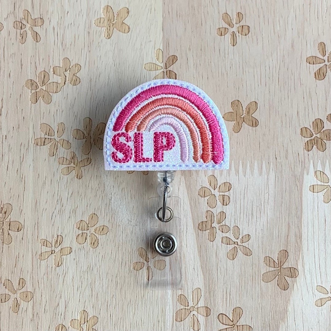 Speech Language Pathology Badge Reel, Rainbow Badge Reel, SLP Badge ...