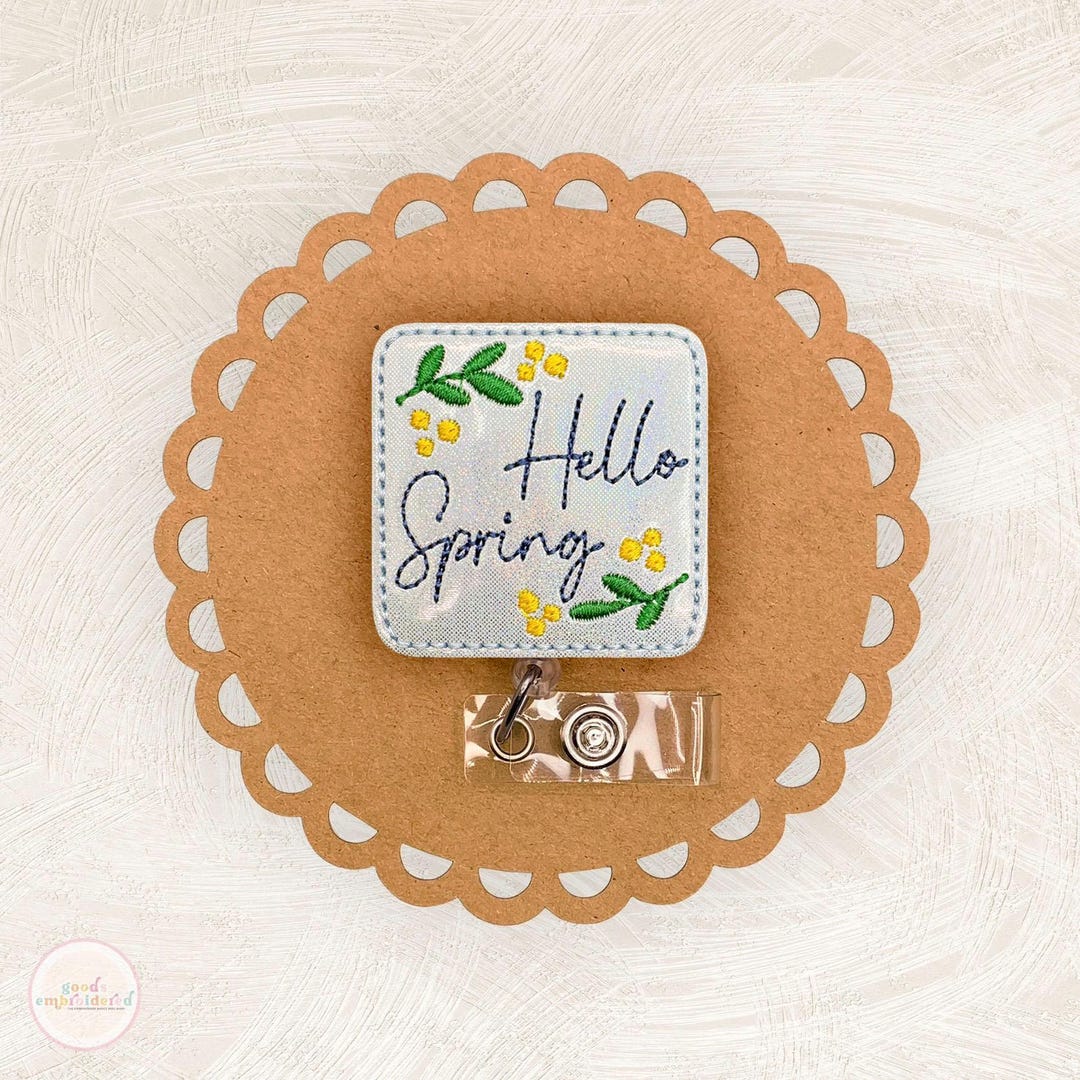 Hello Spring Badge Reel, Cute Badge Reel, Teacher Lanyard, Badge Holder ...