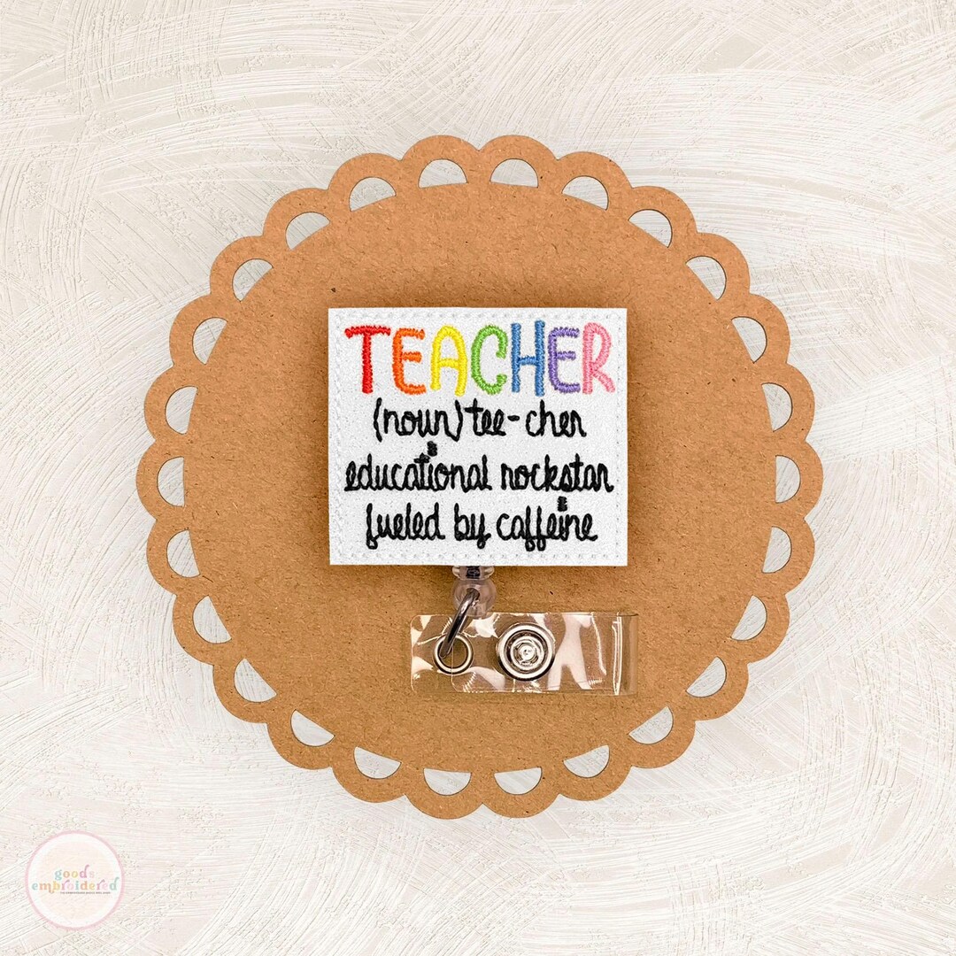 Teacher Noun Badge Reel, School Badge Reel, Teacher Lanyard, Badge Clip ...