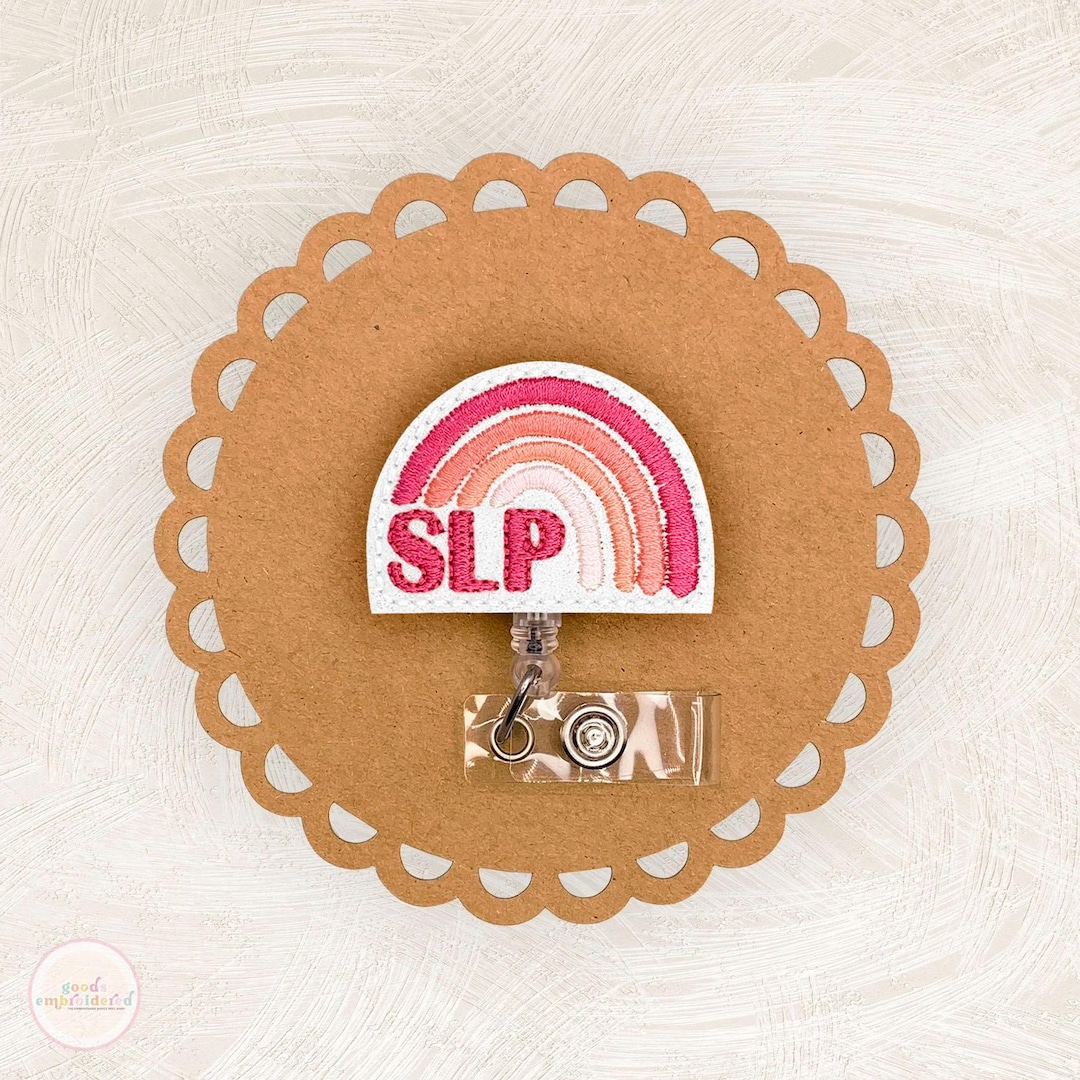 Speech Language Pathology Badge Reel, Rainbow Badge Reel, SLP Badge ...