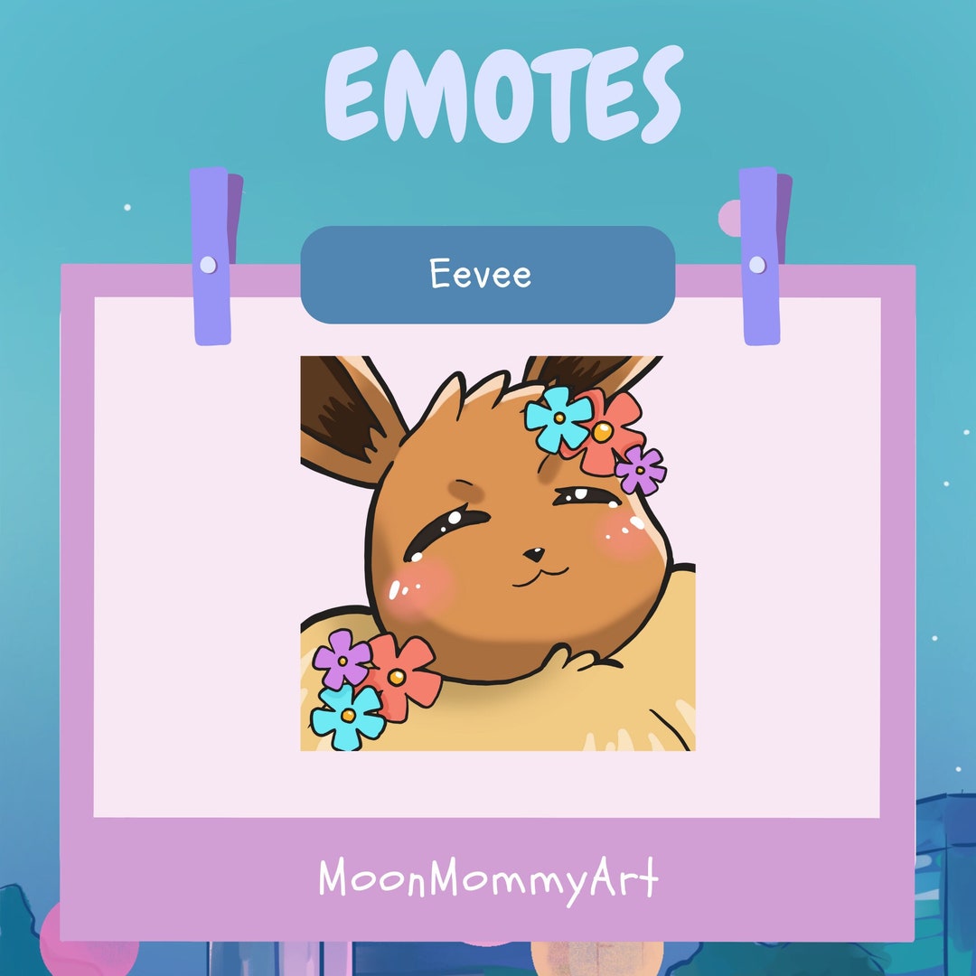 Eevee Flower Emote for Twitch or Discord or Youtube Pokemon Happy Eevee ...