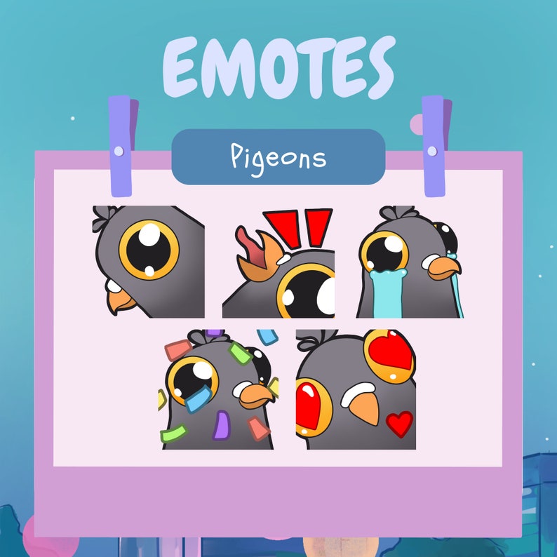 Pigeon Emotes for Discord and Twitch. Funny Bird Emotes. Digital ...