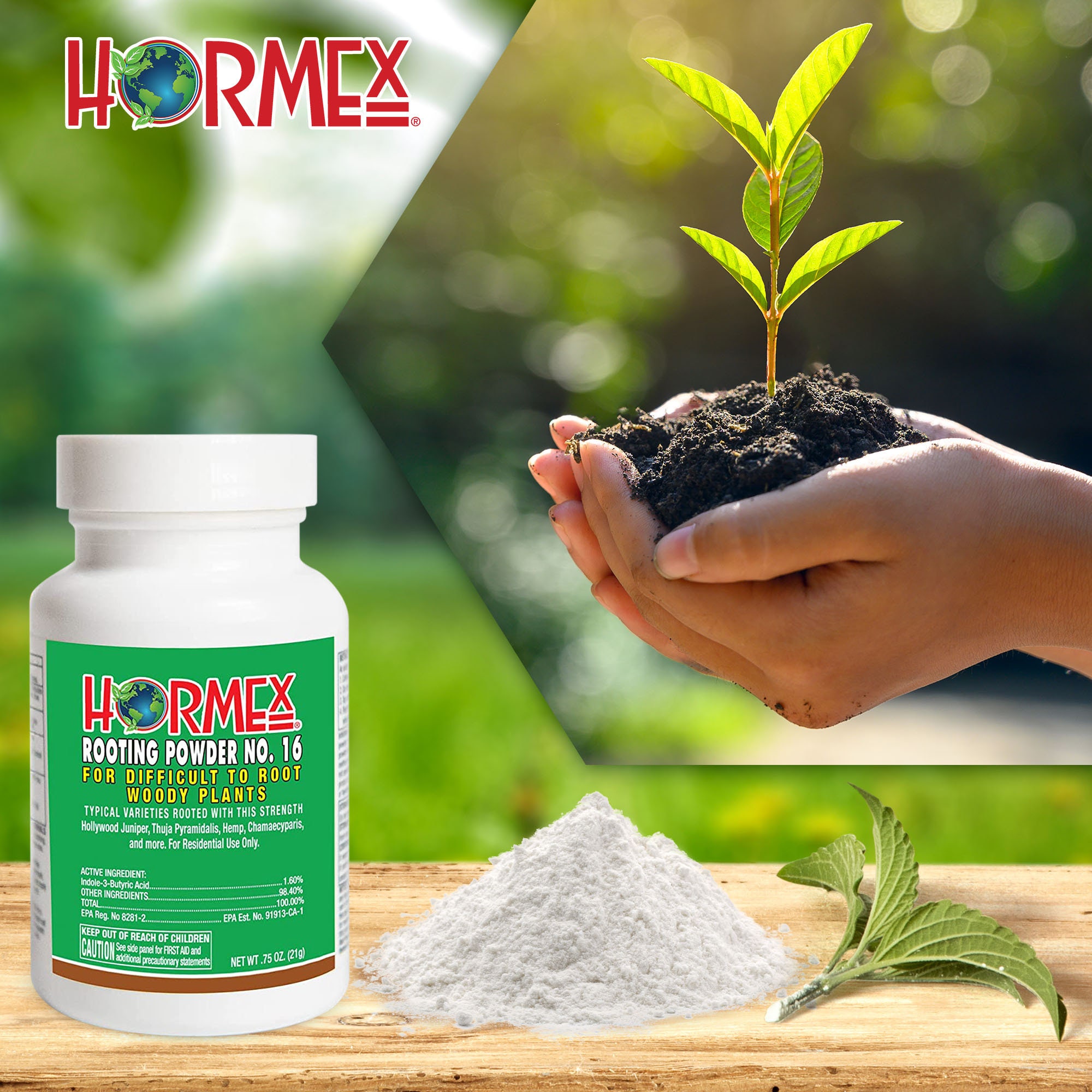 Hormex Rooting Powder 16 Rooting Hormone for Plant Cuttings for Hard to ...