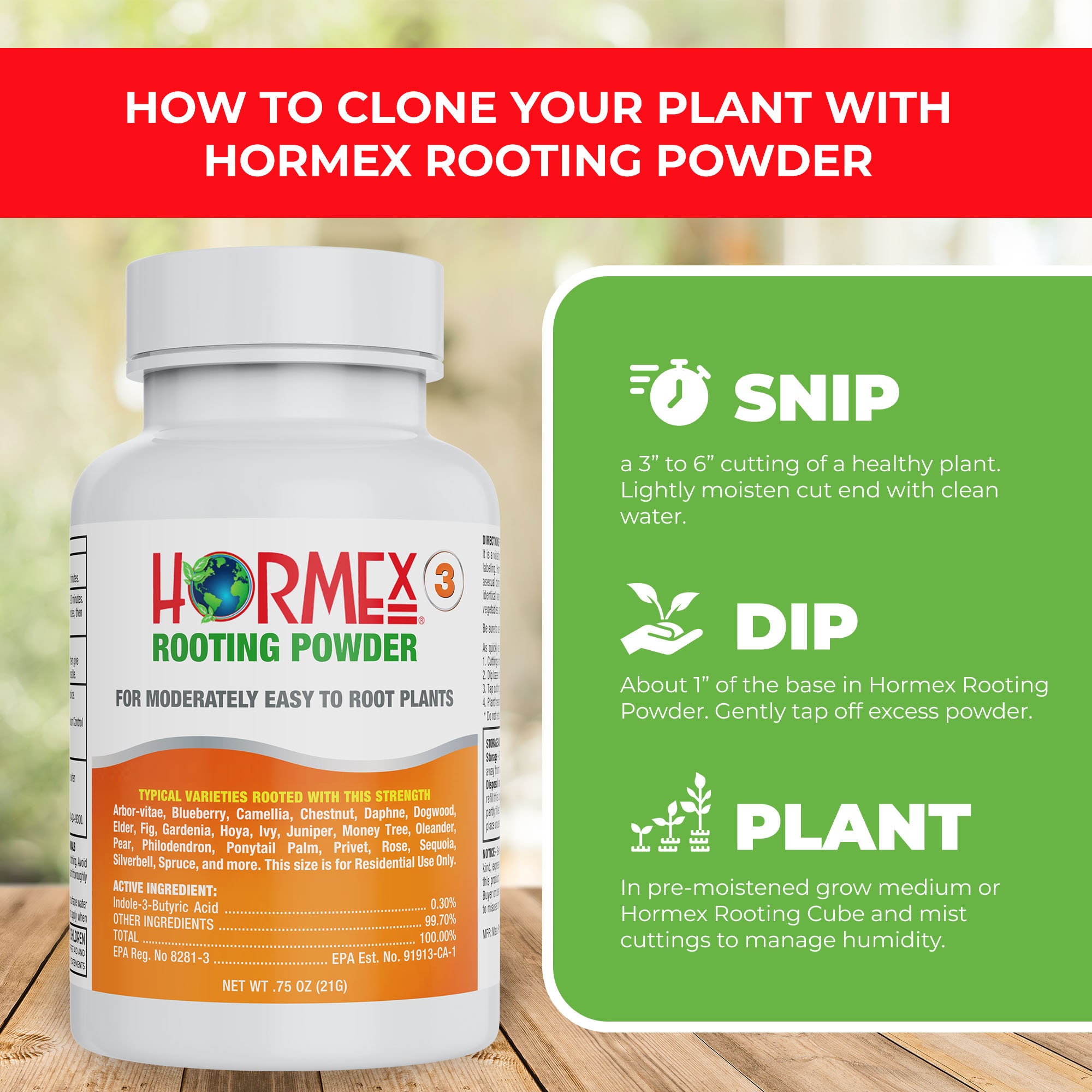 Hormex Rooting Hormone for Cuttings #3 - Rooting Powder for Semi ...