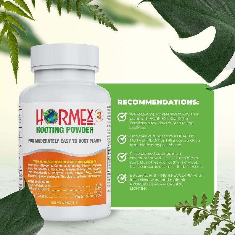 Hormex Rooting Hormone for Cuttings #3 - Rooting Powder for Semi ...