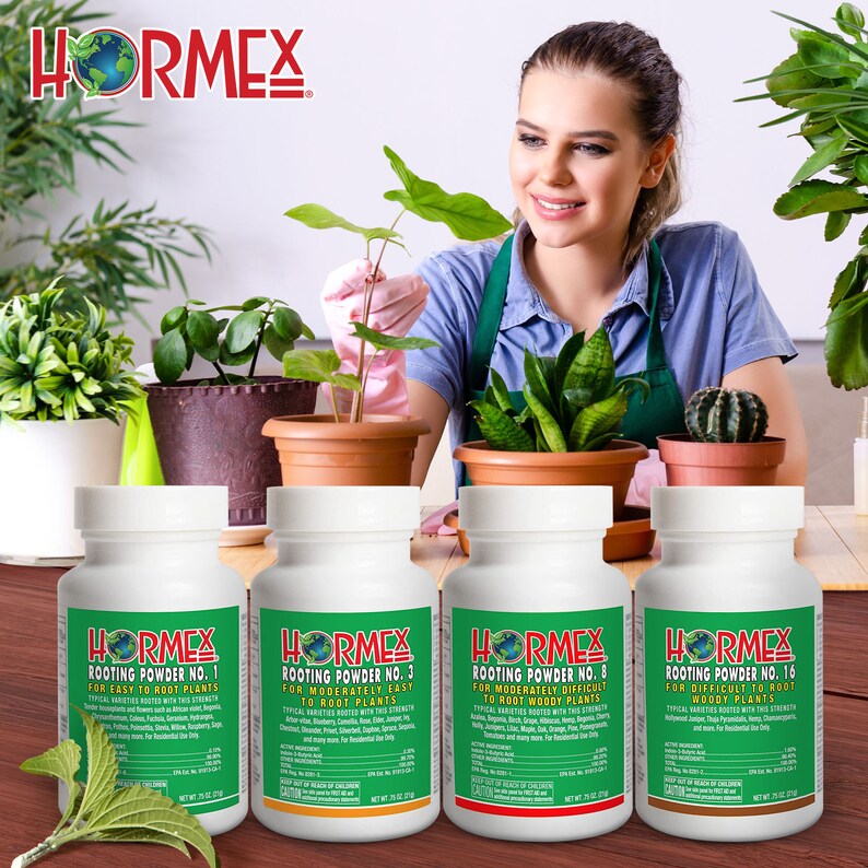 Hormex Rooting Powder 16 Rooting Hormone for Plant Cuttings for Hard to ...