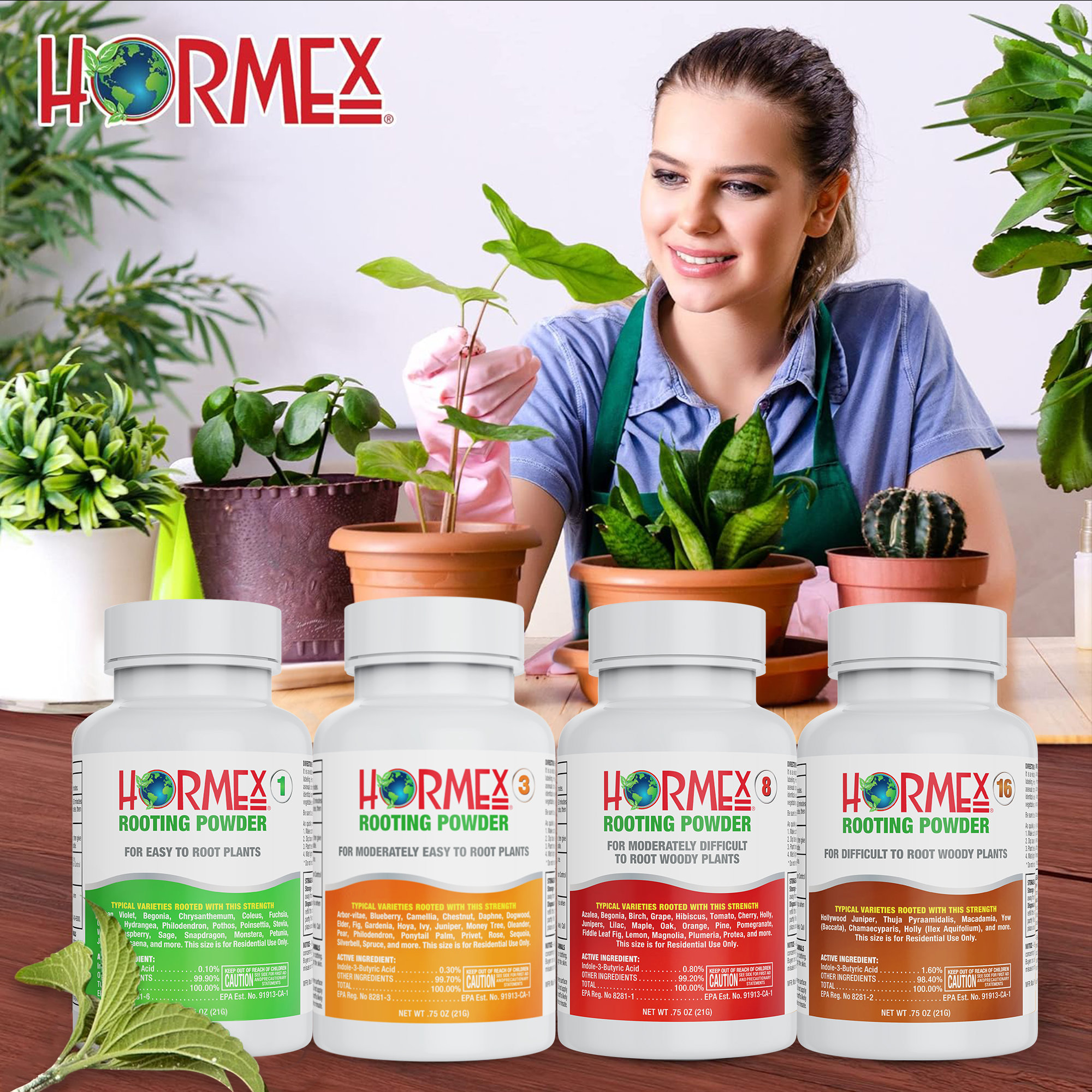 Hormex Rooting Powder 16 Rooting Hormone for Plant Cuttings for Hard to ...