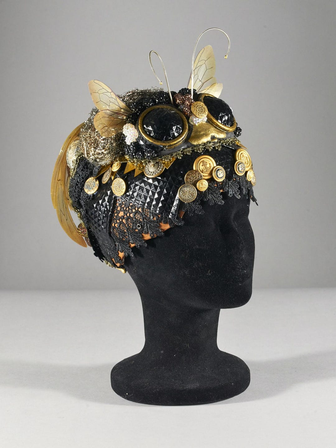 Unique Steampunk Bee Headdress – Wearable Art Object | Insect Headdress ...