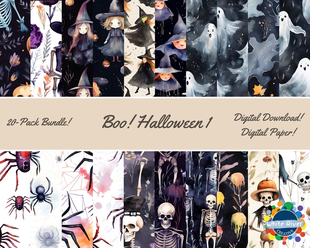 Halloween Digital Paper: 20-pack Seamless Patterns (digital Download ...