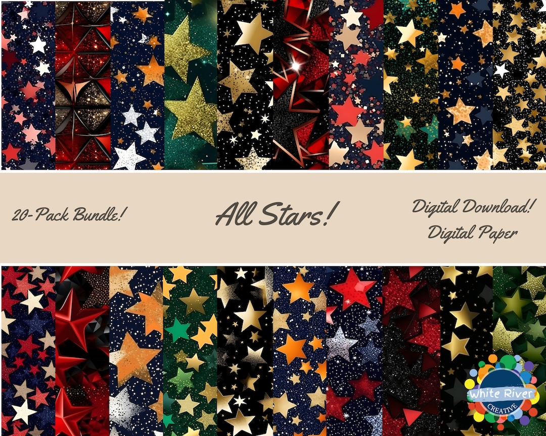 Cheerleading Sports Digital Paper: Collegiate Colors (20-pack ...