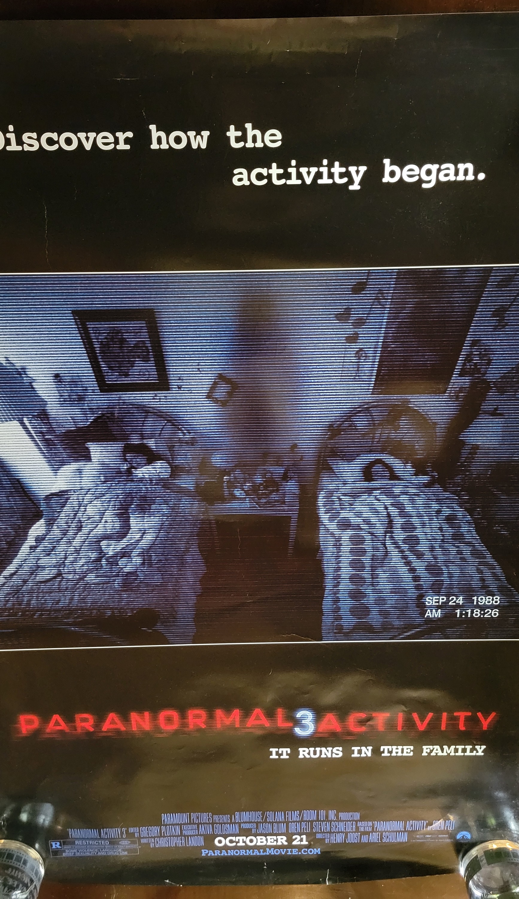 Movie Poster Paranormal Activity 3 Orginal One Sided 27 X 40 Poster - Etsy