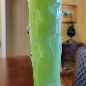 Victorian Green Cased Glass Thorn Vases Set of 2 - Etsy
