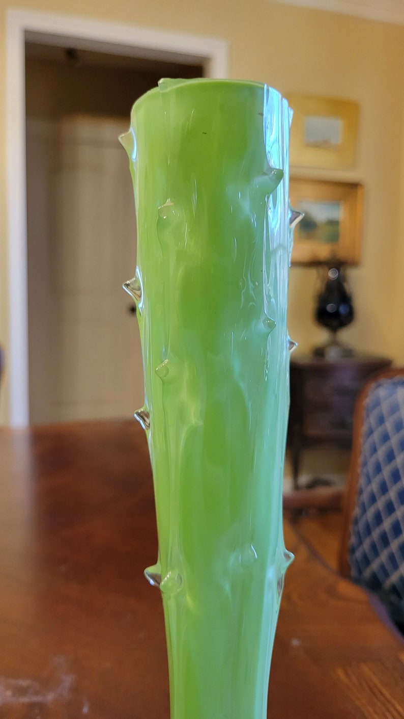 Victorian Green Cased Glass Thorn Vases Set of 2 - Etsy Australia