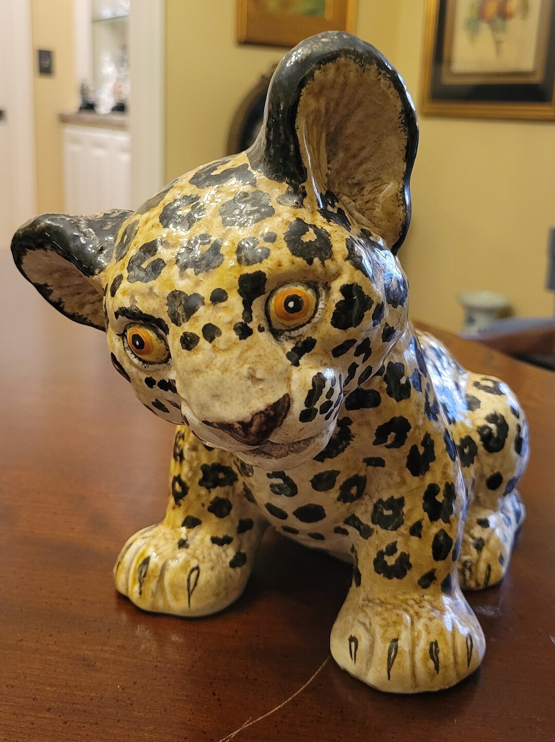 Italian MCM Ceramic Leopard Cub 1960's - Etsy