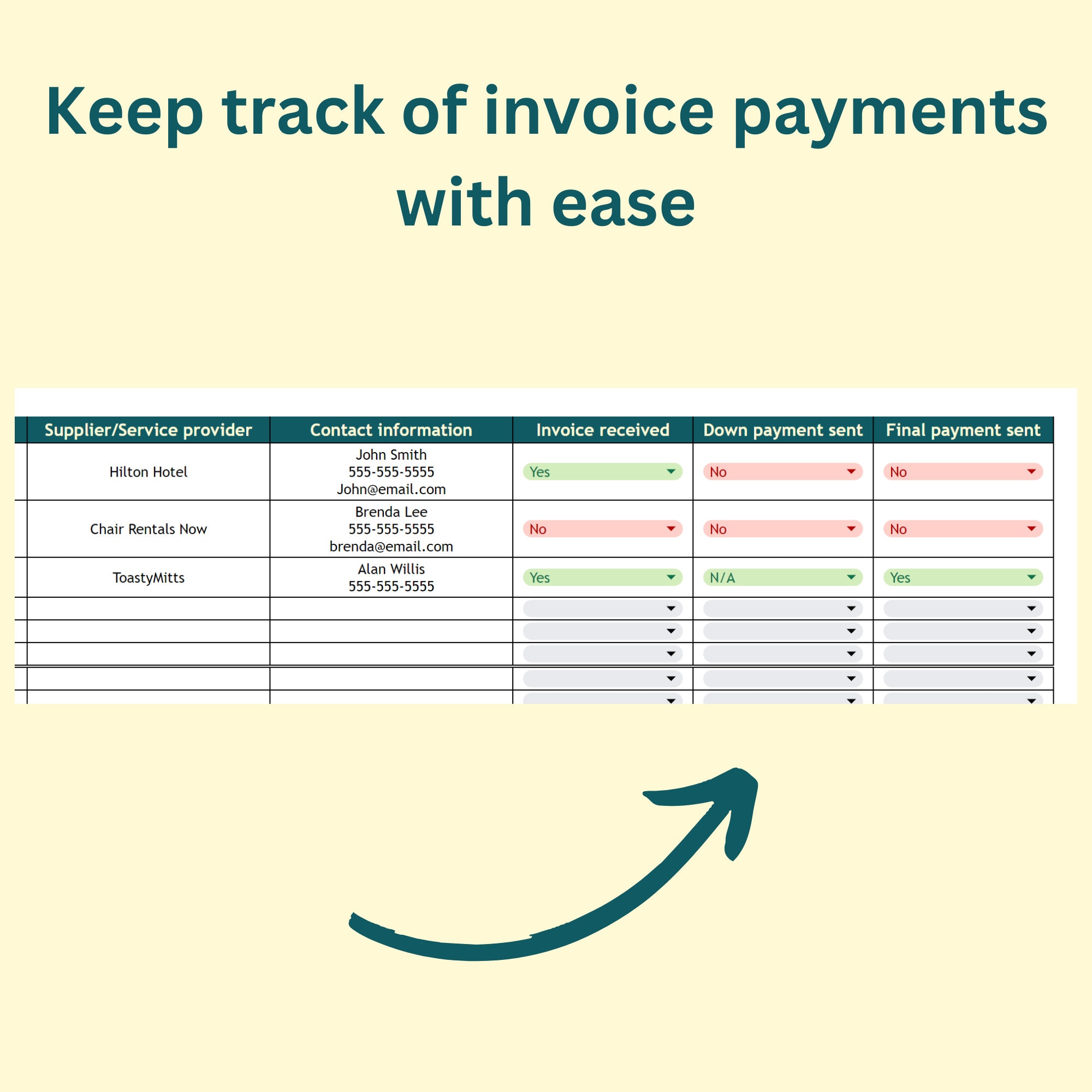 Event Budget & Vendor Tracker - Etsy