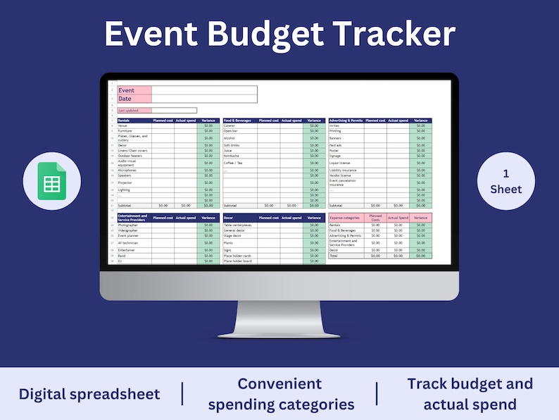 Event Budget Tracker - Etsy
