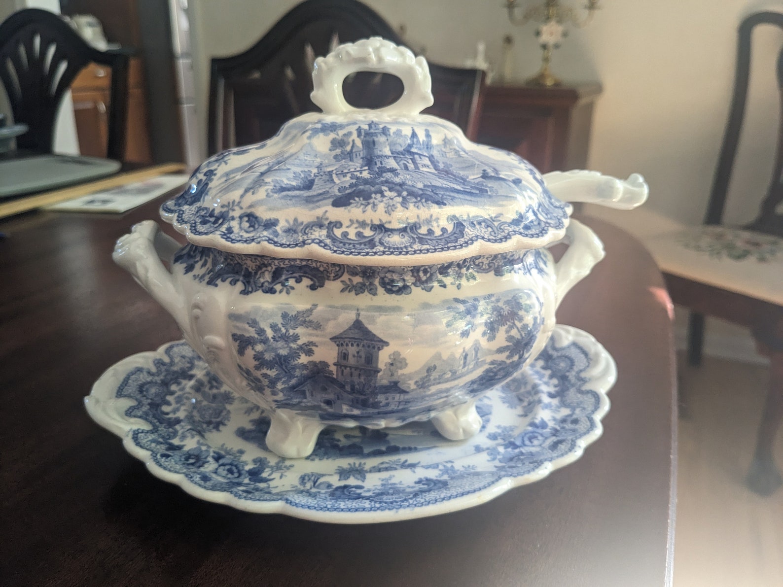 Rare Blue and White Sauce Tureen With Ladle and Under Plate - Etsy