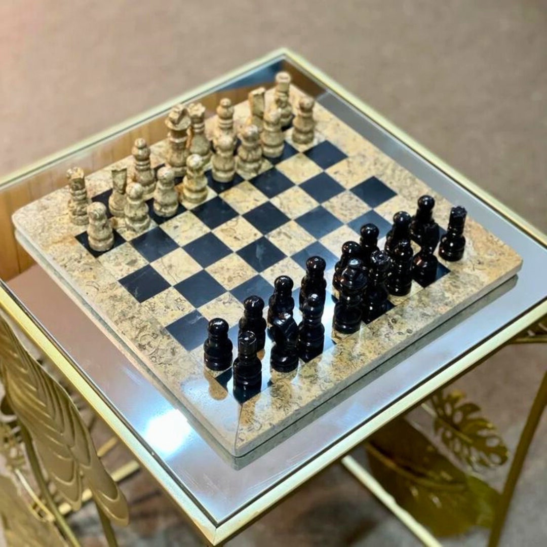 Real Marble Chess Set Handmade Marble Chess Board With - Etsy