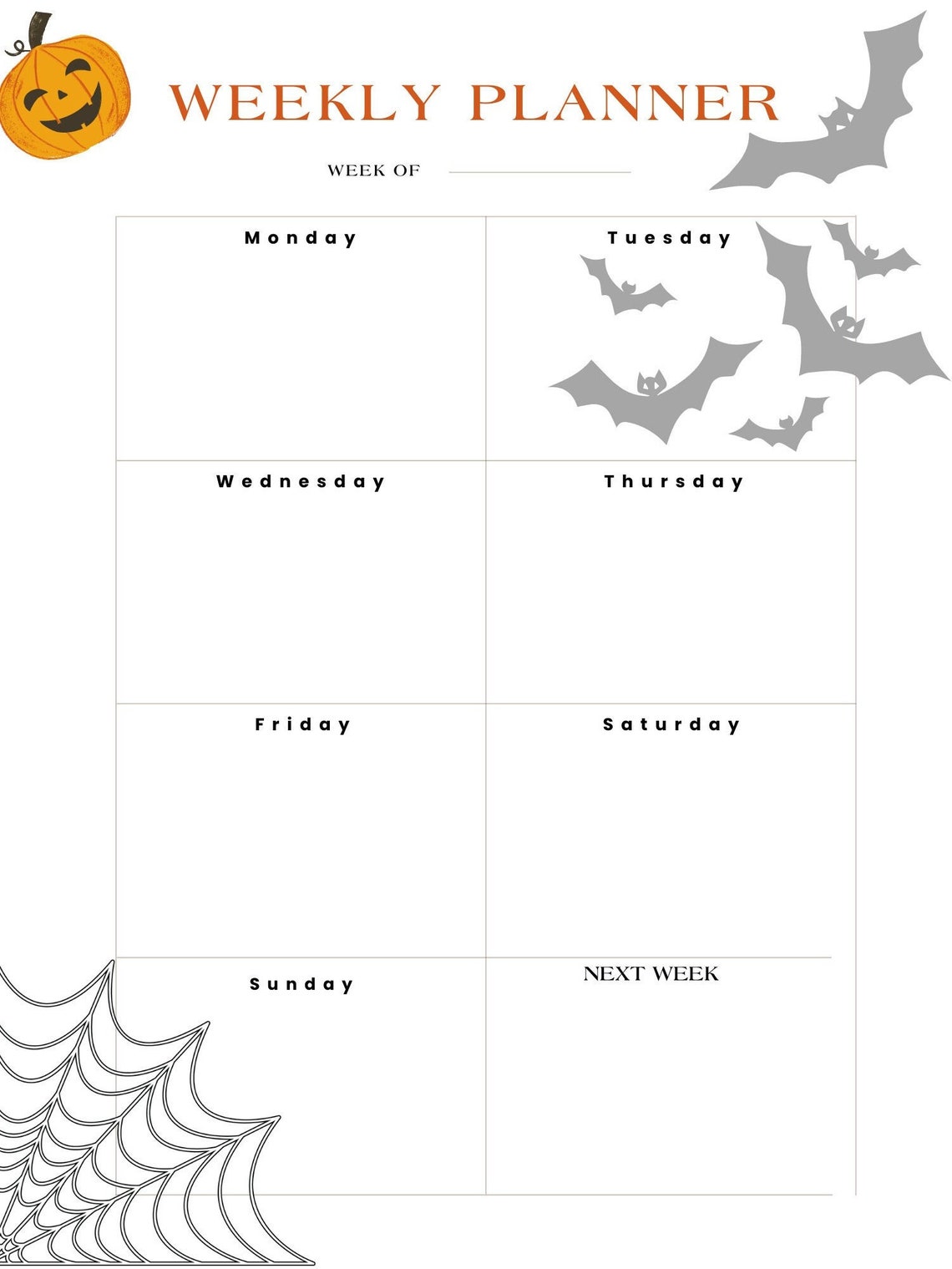 Halloween Weekly Planner - Etsy