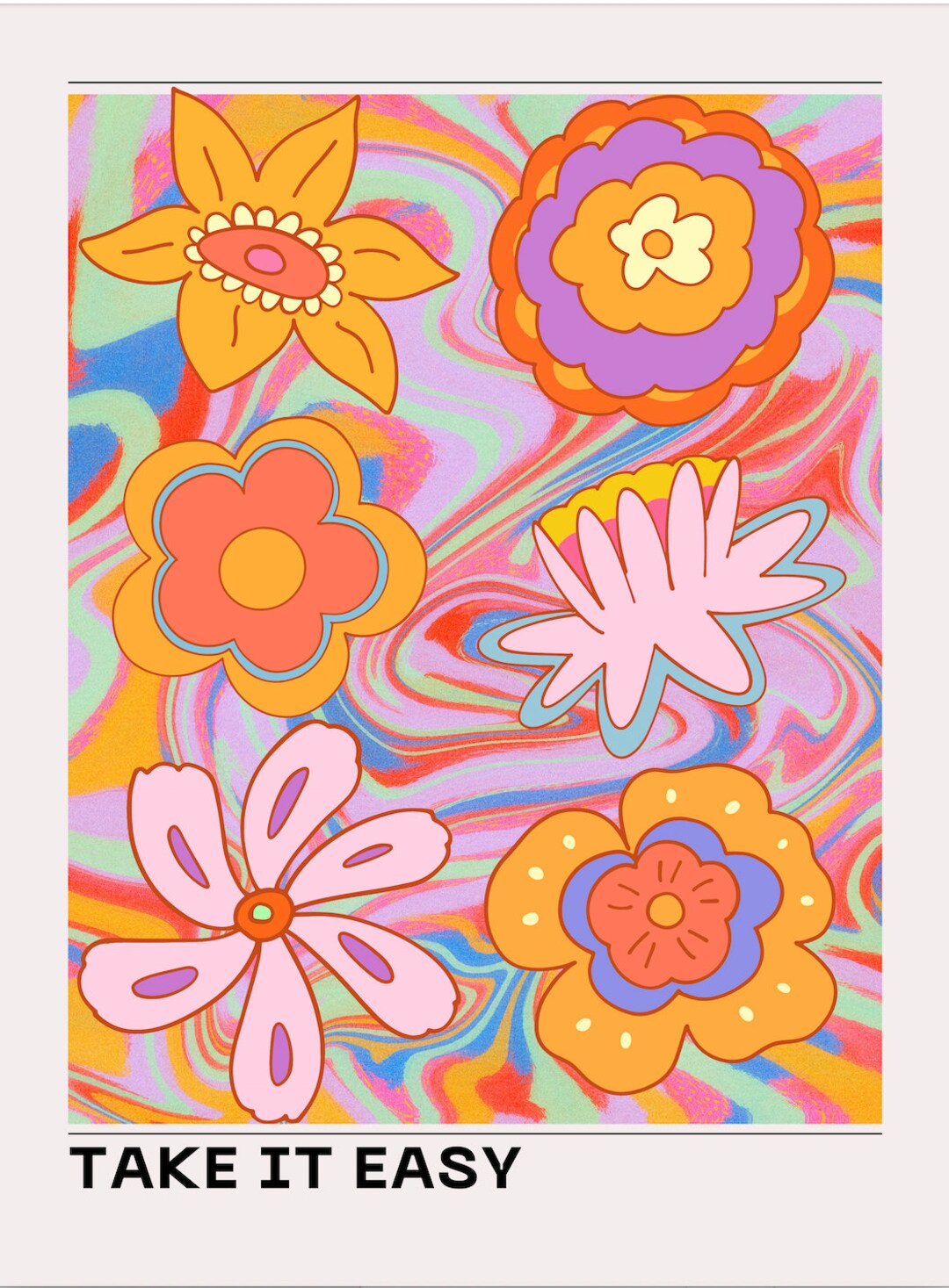 Groovy Flower Poster - Etsy