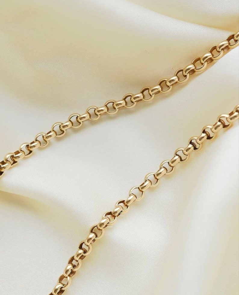 14k Solid Gold Rolo Chain 14k Gold Rolo Chain rolo Chain - Etsy