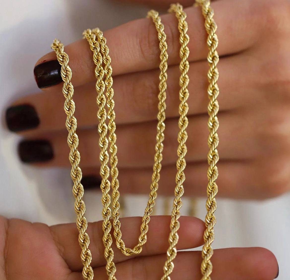 14k Solid Gold Rope Chain, Gold Rope,14k Rope Chain,14k Rope Chain ...