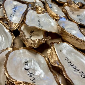 Oyster Shell Ornaments Christmas Coastal Beach, Pearlescent With Gold ...