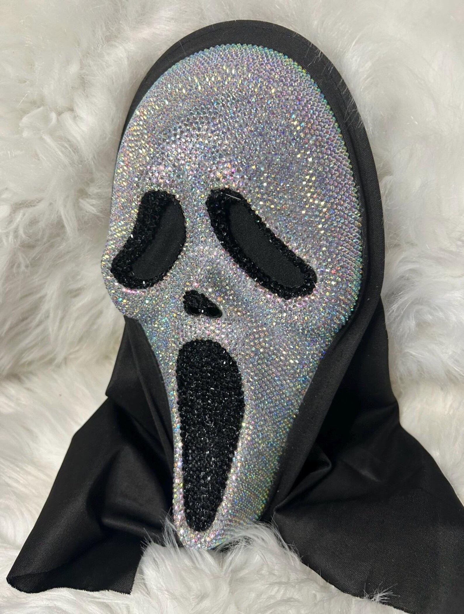 Bling Rhinestone Scream Mask, Ghostface Halloween Mask, Horror ...