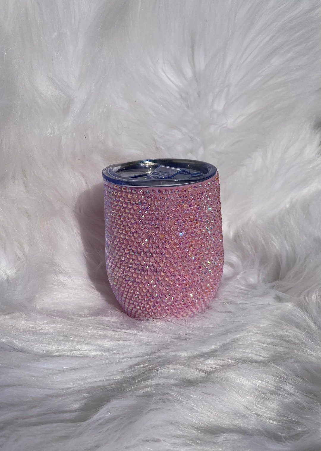 Pink Rhinestone Tumbler, 12oz Stainless Steel Tumbler, Sparkly Pink Cup ...