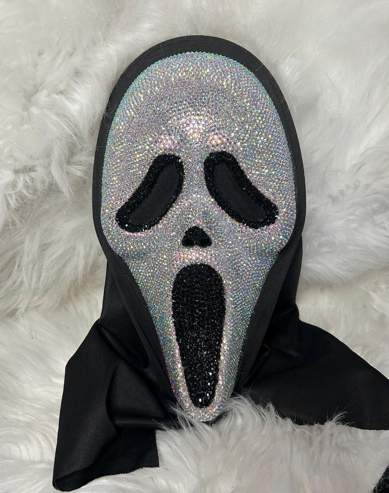 Bling Rhinestone Scream Mask, Ghostface Halloween Mask, Horror ...