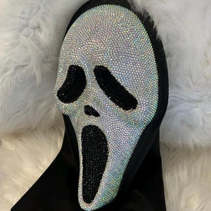 Bling Rhinestone Scream Mask, Ghostface Halloween Mask, Horror ...