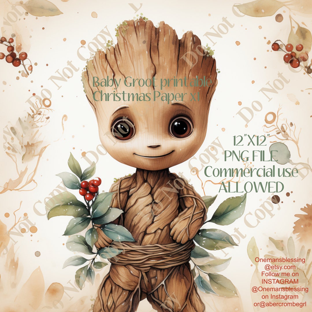 Baby Groot Christmas Paper 12X12 - Etsy