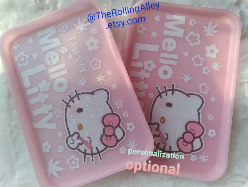 New Pink, Hello Kitty Rolling Weed Tray Heat Resistant MELLOW LITTY ...