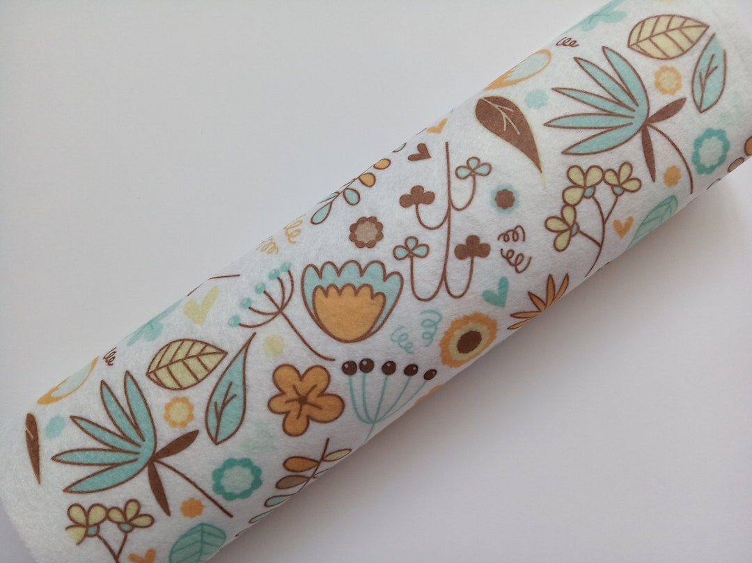 Floral Pattern, Brown-beige-blue Flowers , Printed Patterned Polyester ...