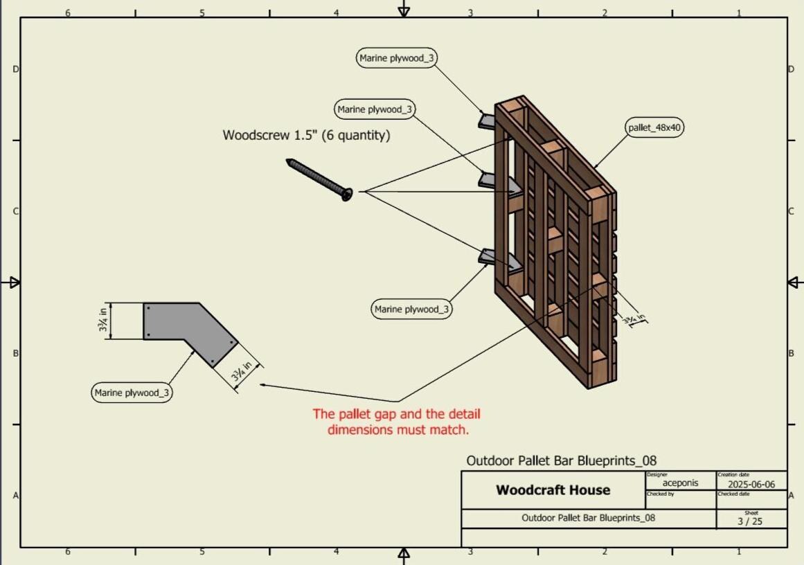 DIY Pallet Bar Plans: 48x40 Outdoor Bar & Stool Blueprint (PDF Download ...