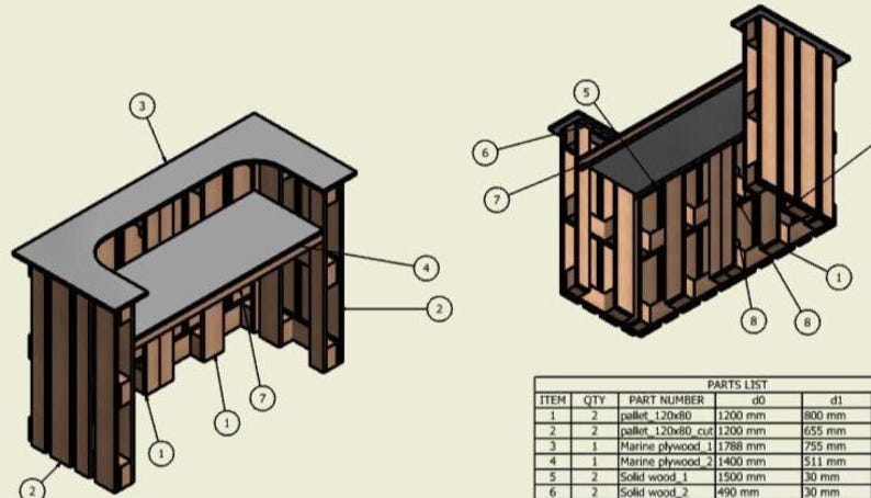DIY Outdoor Euro Pallet Bar Blueprints, PDF Download - Etsy