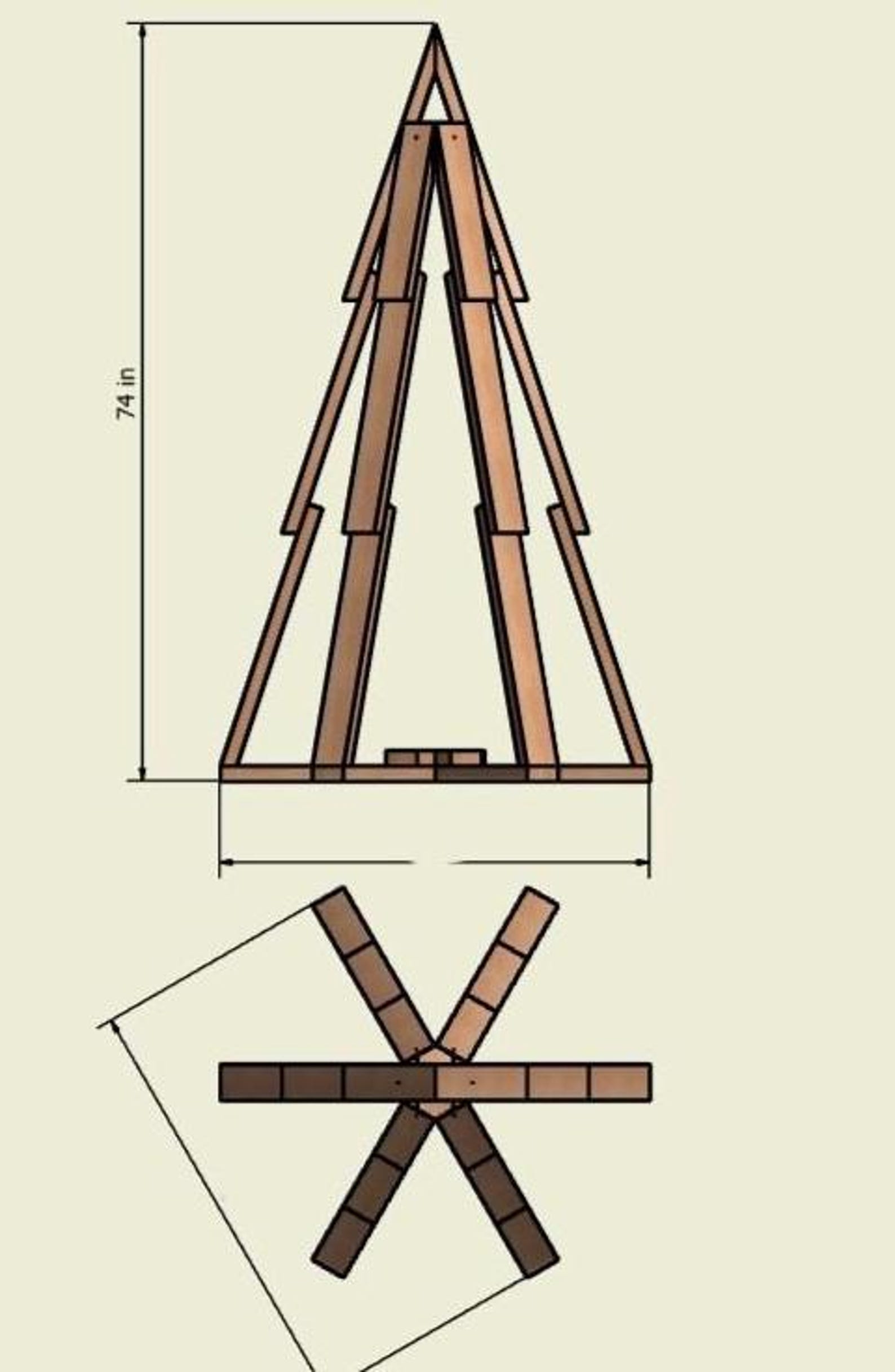 Wooden Christmas Tree Blueprint | 74” Tall | DIY Christmas Decor ...