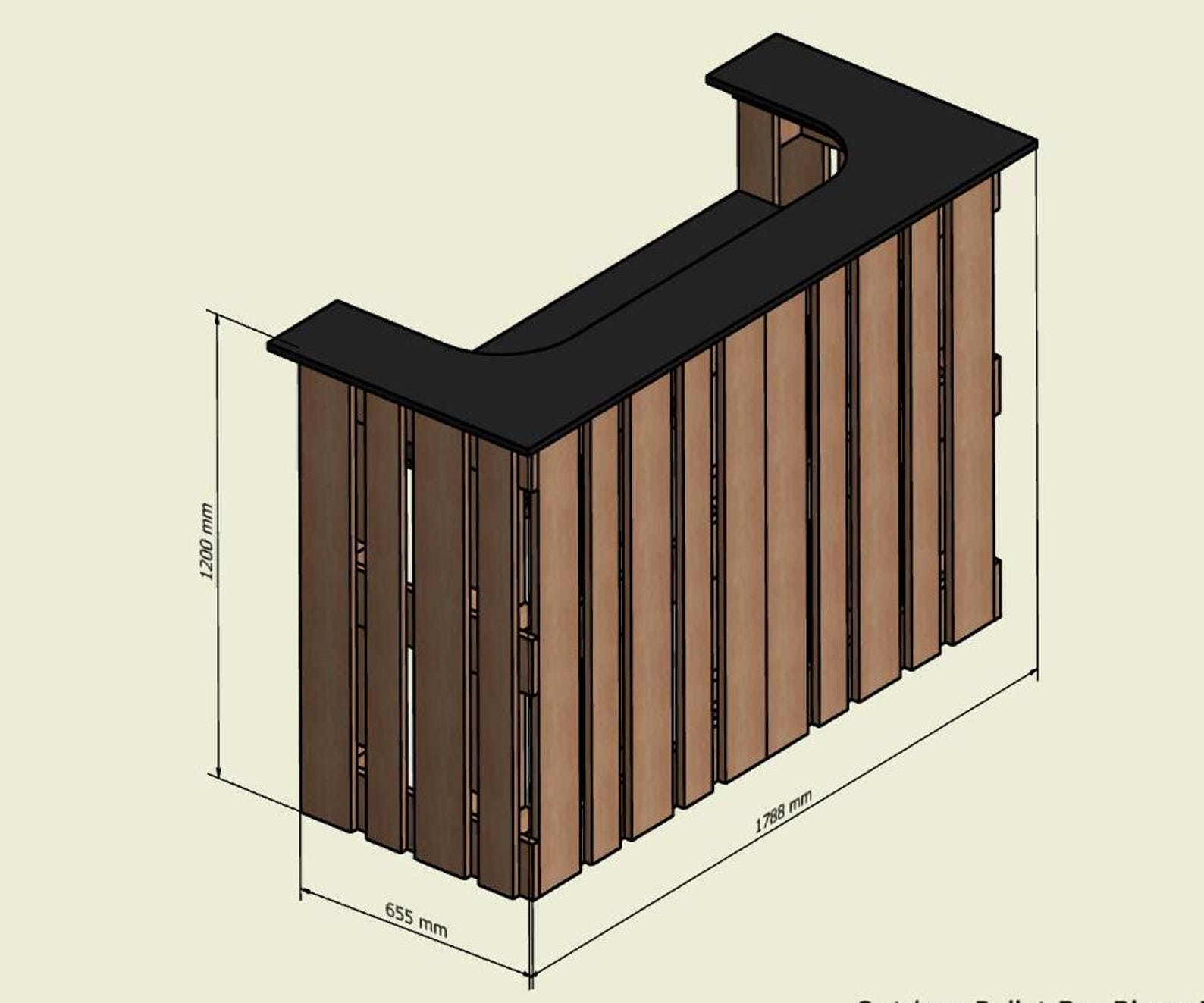 DIY Outdoor Euro Pallet Bar Blueprints, PDF Download - Etsy