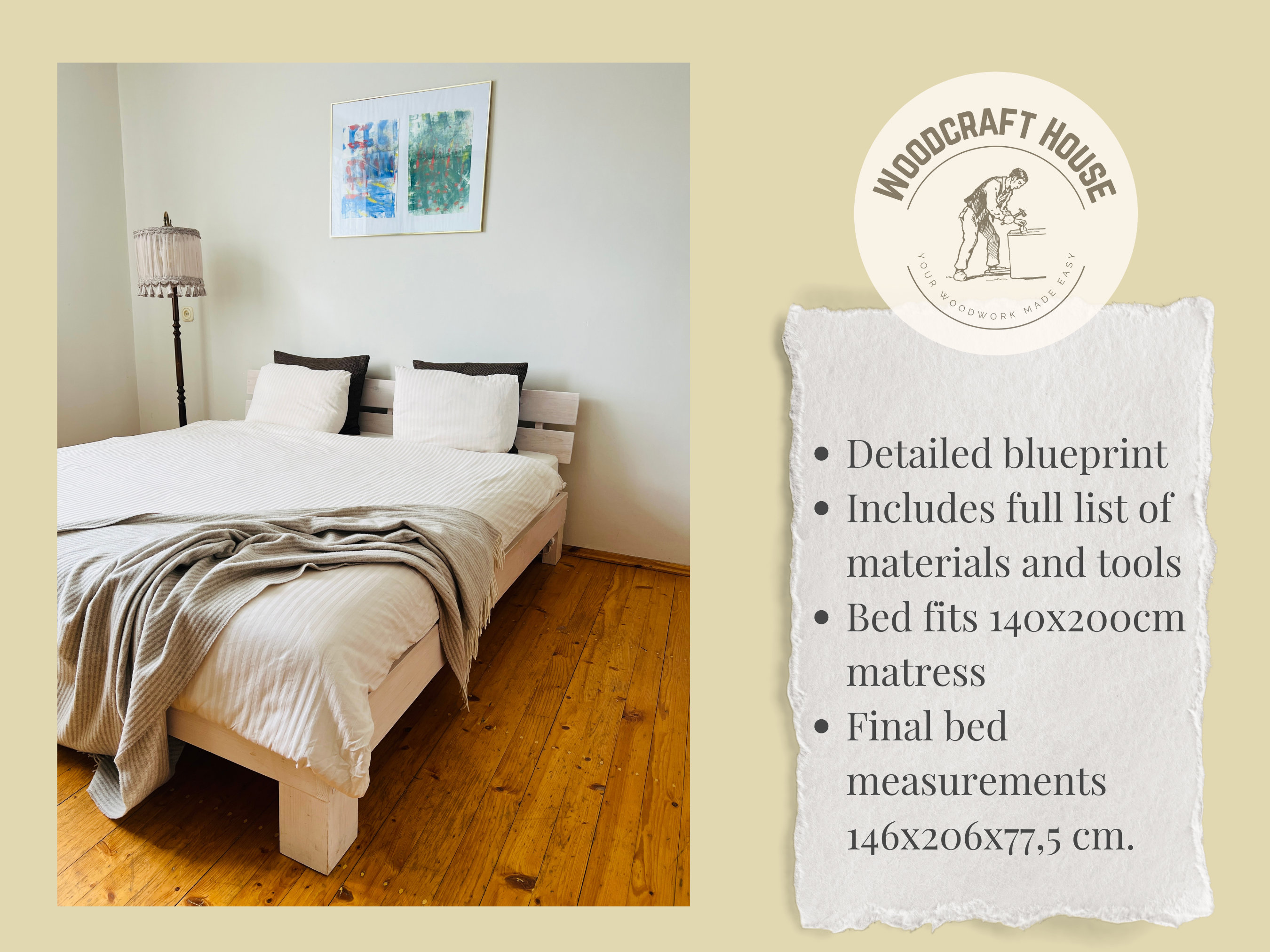 Modern Double Size Bed/pdf Detailed Plan/diy Woodworking Project - Etsy