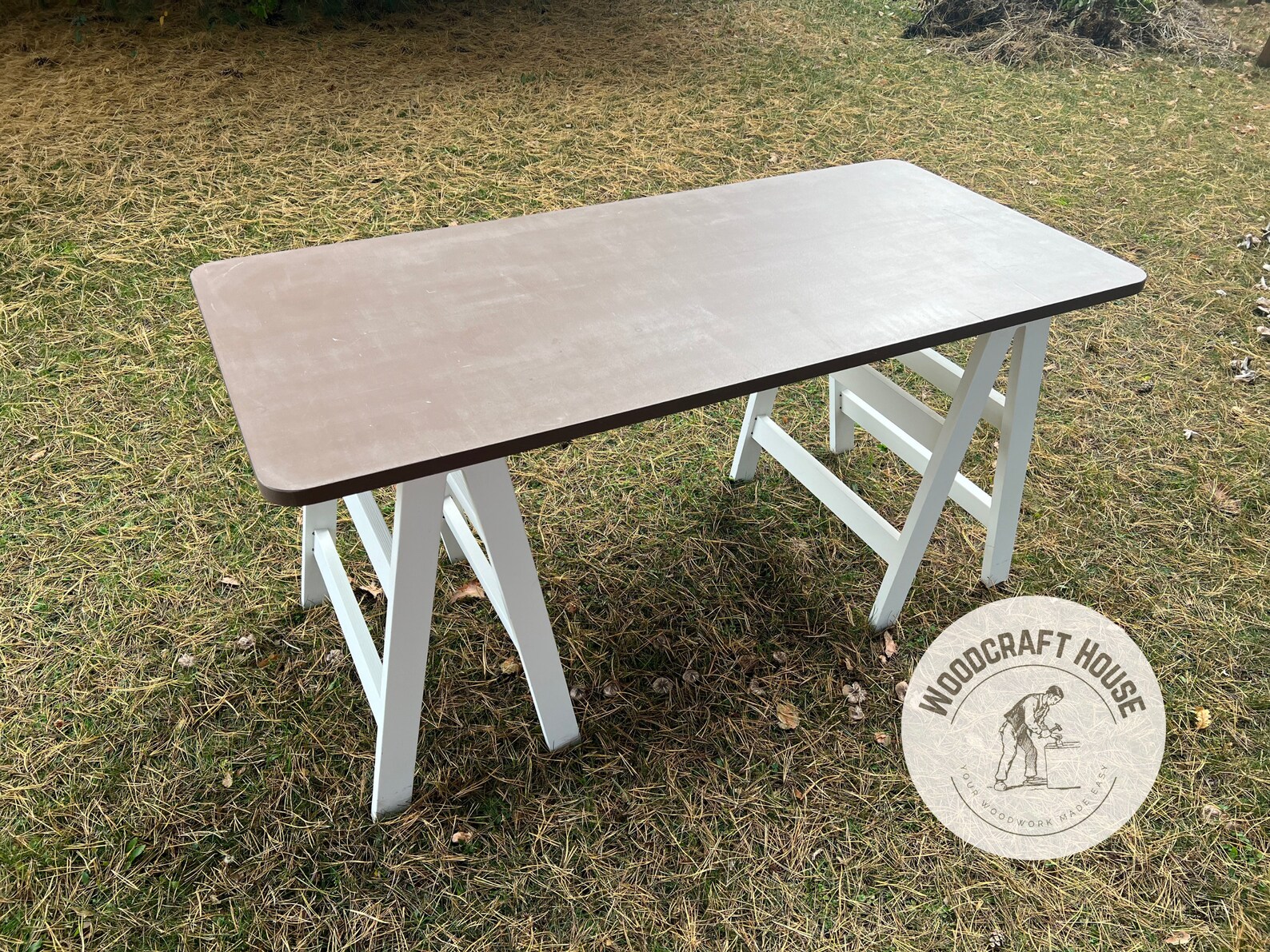 Plywood or Wood Desk Table-diy PDF Printable-scandinavian Modern Design ...