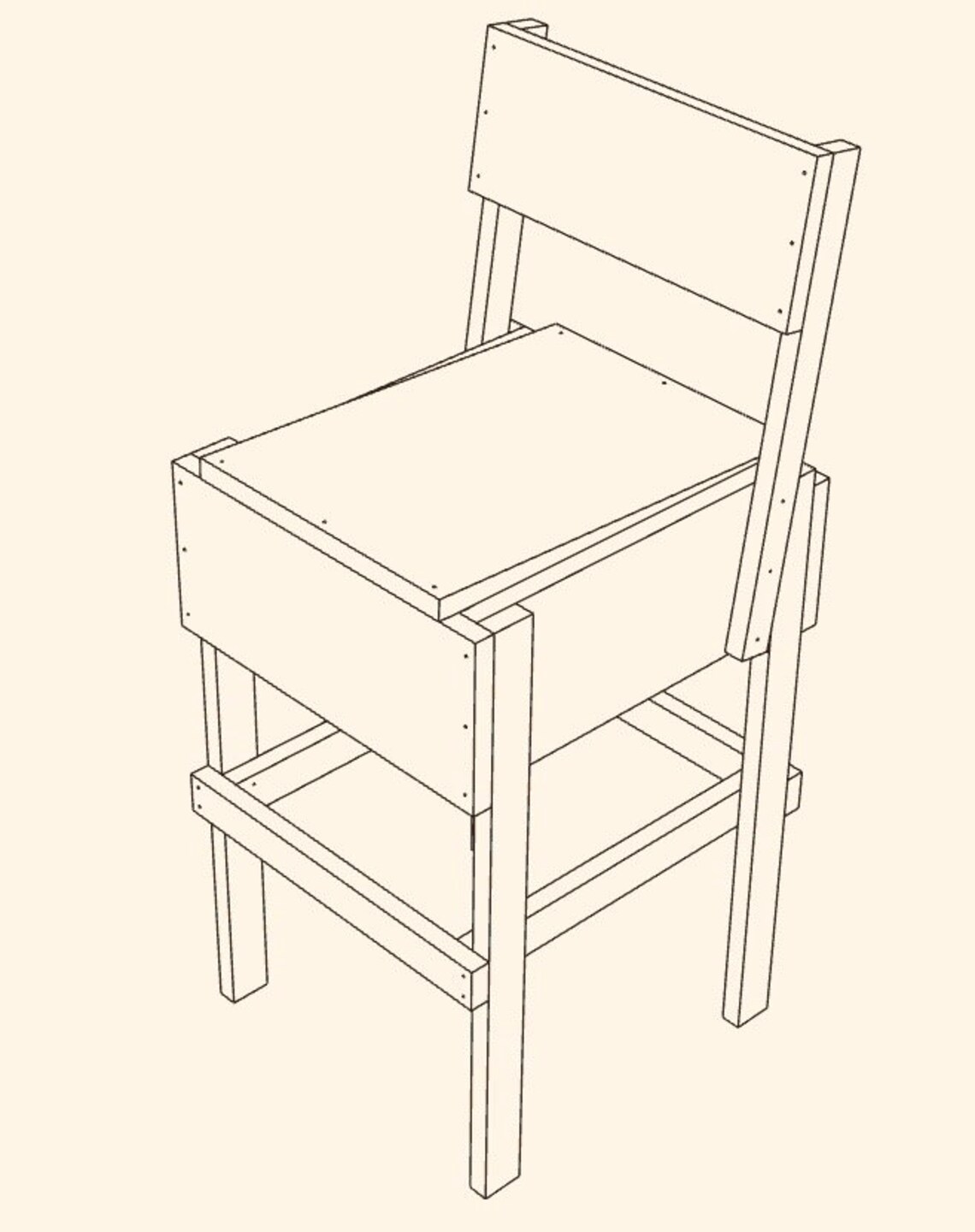 Plywood Bar Stool Plans | DIY Bar Chair Blueprint - Etsy