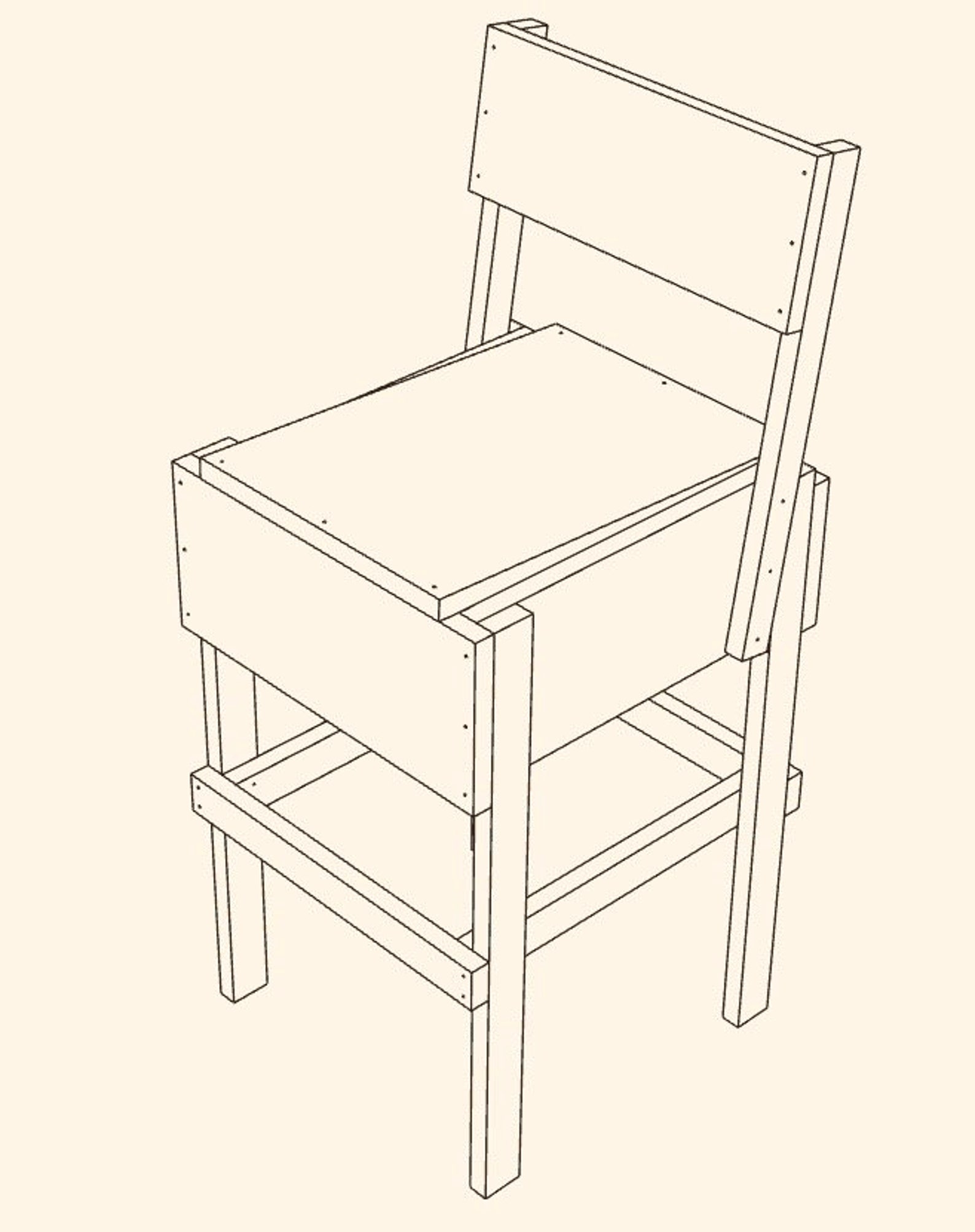 Plywood Bar Stool Plans Diy Bar Chair Blueprint Etsy