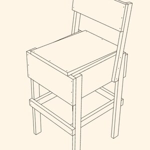 Wooden Bar Stool Plans DIY Bar Chair Blueprint - Etsy