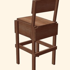 Wooden Bar Stool Plans DIY Bar Chair Blueprint - Etsy