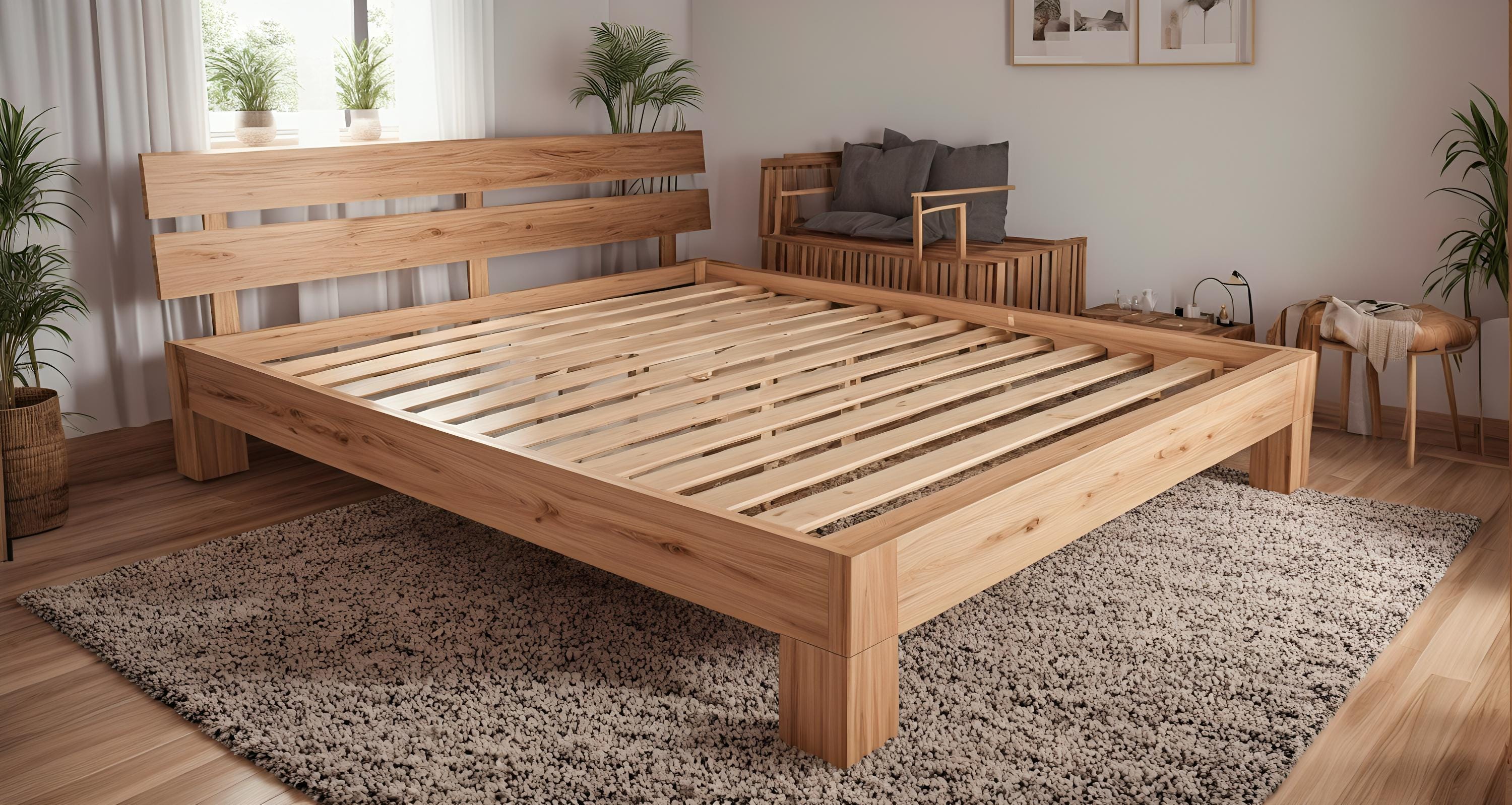 Wooden bed double size store